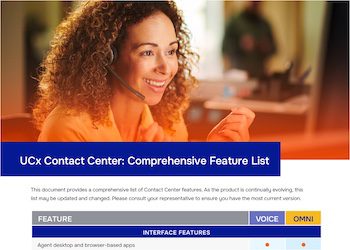 UCx Contact Center Comprehensive Feature List | TPx